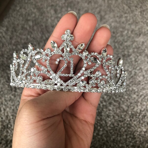 21 Tiara 21st Birthday Party Accessories Supplies, Crown Silver (21 ...