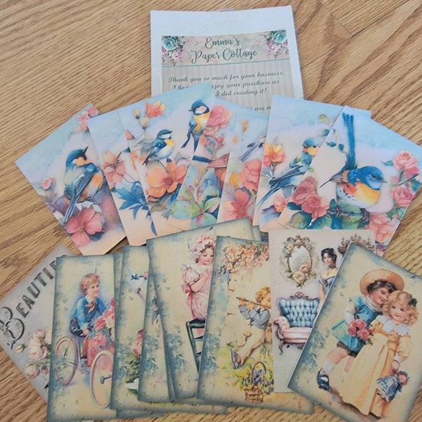 Vintage Style, Santa, Christmas Post Cards, Set of 6 With or Without ...