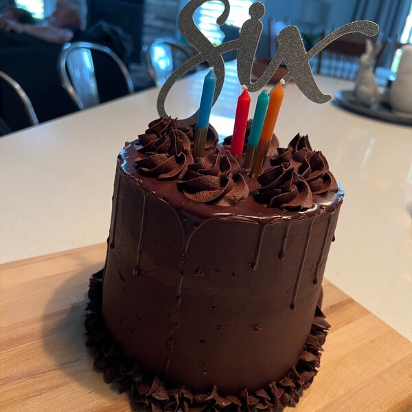 6 Cake Topper, Six Cake Topper, Age Cake Topper, Number Cake Topper ...