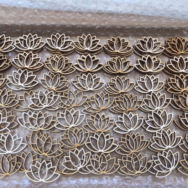 Wooden Lotus Shape for Crafts and Decoration - Laser Cut - Lotus Flower ...