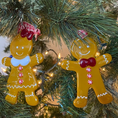 Gingerbread Man Ornament, Fused Glass, Gingerbread Boy, Christmas ...