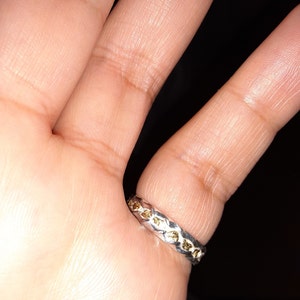 Single Nugget Ring Sterling Silver and Natural Alaskan Gold | Etsy