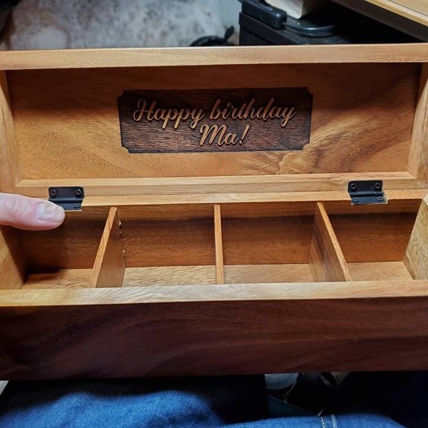 Personalized Tea Box, Rustic Wood Tea Box, Custom Tea, Tea Lovers Gift ...