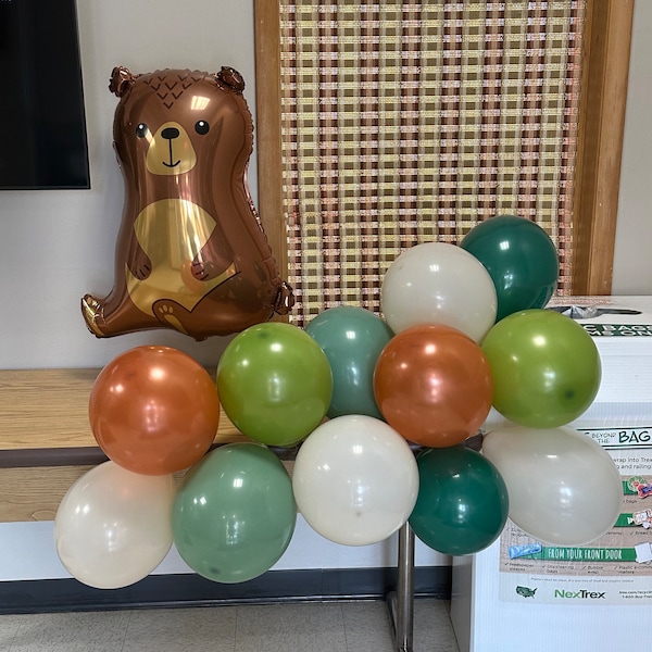 Happy Camper Birthday Party Camping Party Camping Balloon Bouquet Camp Themed Birthday Woods ...