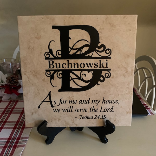 Personalized Scripture Sign Tile, Religious Gift Couple, Housewarming ...