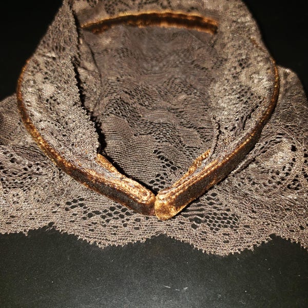 Dark Brown Lace Headband, Christian Veil, Structured Religious Head ...