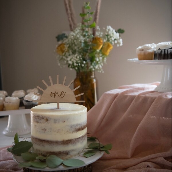 One Sun Cake Topper, First Birthday Cake Topper, Sun Themed Birthday ...