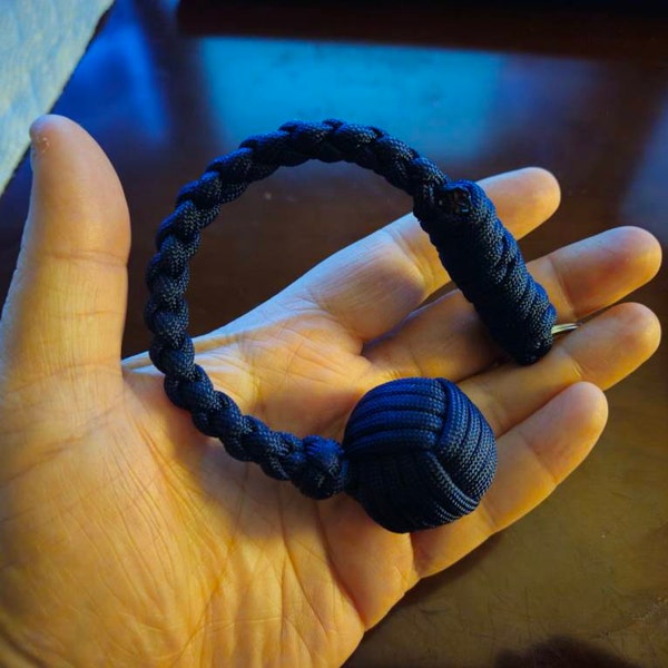 The Rattler - Custom Monkeys Fist Paracord Keychain With 1 Inch Steel ...