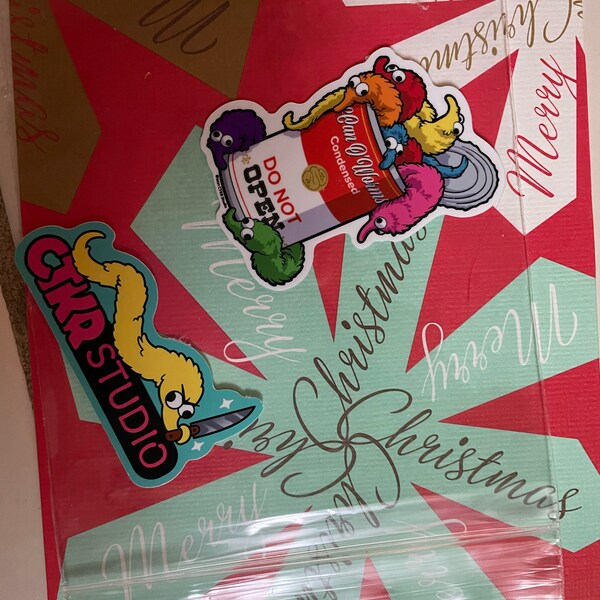 VS030 / Worm on a String Can of Worms Sticker / Funny Squirmy Worm ...