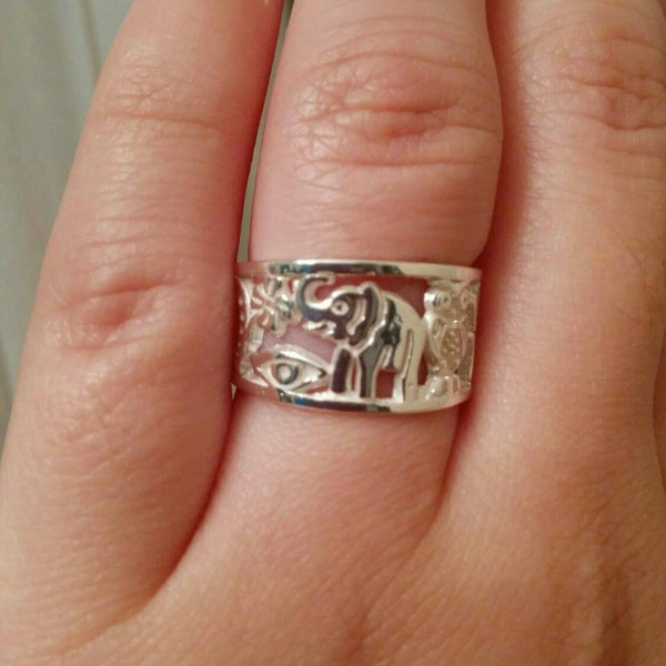 Sterling Silver Good Luck Ring, Silver Lucky Charms Ring, Lucky Charm ...