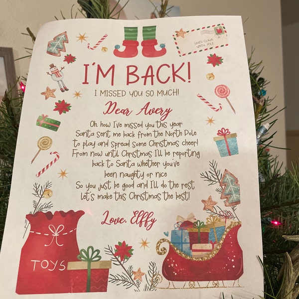 Editable Elf Arrival Letter, Christmas Elf Welcome Letter, Festive ...