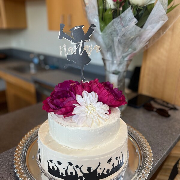 Graduation Silhouette Edible Cake Border - Etsy