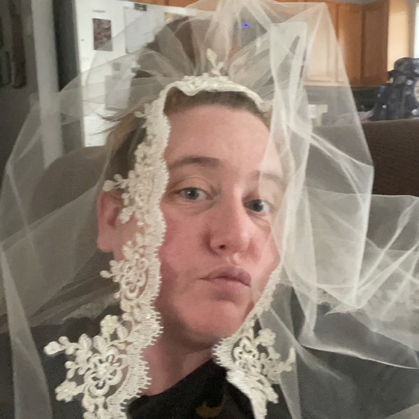 First Holy Communion Veil, Baptism Veil, Lace Veil for Church, Flower ...