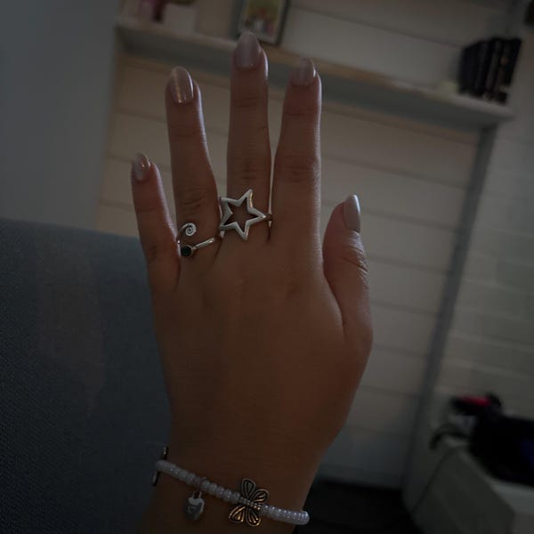 Medusa Skeleton Mummy Claw Silver Ring Set Silver Plated Adjustable ...