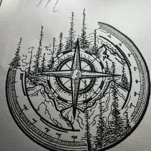 Tree Compass Machine Embroidery Design Compass Embroidery Design Tree ...