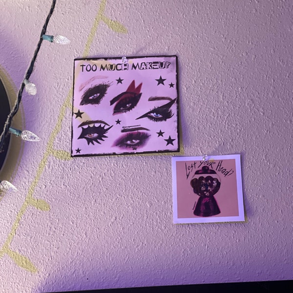 Riot Grrrl 80s Punk Rock Aesthetic Evil Eyes Makeup Drawing Canvas Art ...