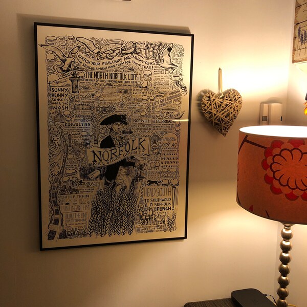 Cornwall Print A3 - Kernow Illustrated Map - Unframed or Framed ...