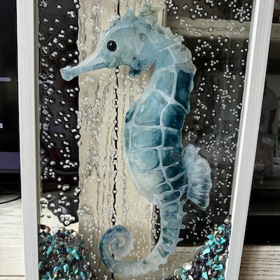 Seahorse Glass Window, Art, Ocean, Beach, Chunky Glass, Outer Banks ...