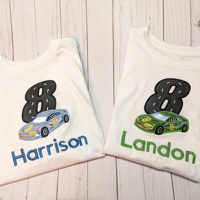 Red Race Car Eight Number 8 APPLIQUE Embroidery Design 5x7 - Etsy