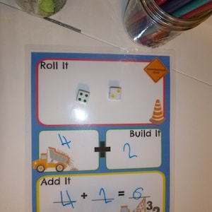 Math Dice Game, Printable Kids Addition Game, Homeschool, Counting ...