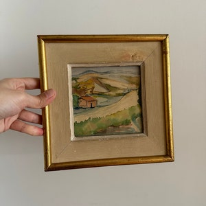 1910s French Shabby Chic Oil Painting on Wood - Etsy