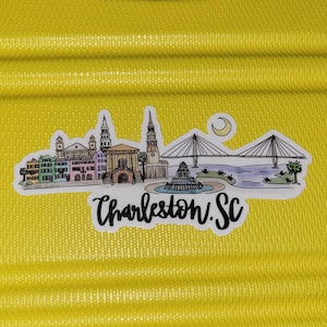 Charleston South Carolina Skyline Sticker - Etsy