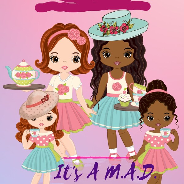 Tea Party Clipart - Vector Tea Clipart, African American Clipart, Tea ...