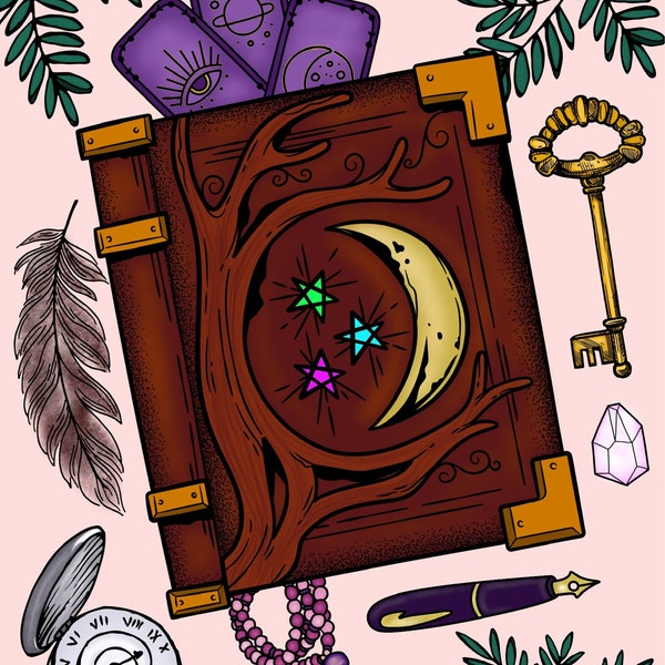 Divination-planchette Coloring Page-witchy Coloring Page-magical ...
