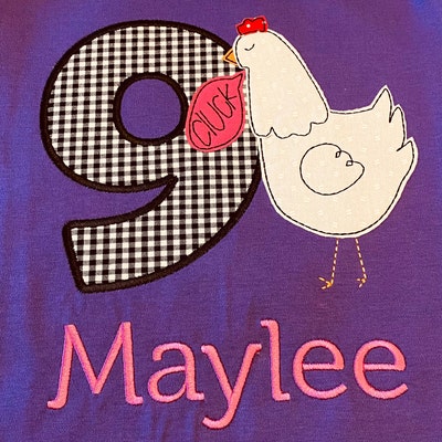 Chicken With Cluck Word Bubble Applique Embroidery Design - Etsy