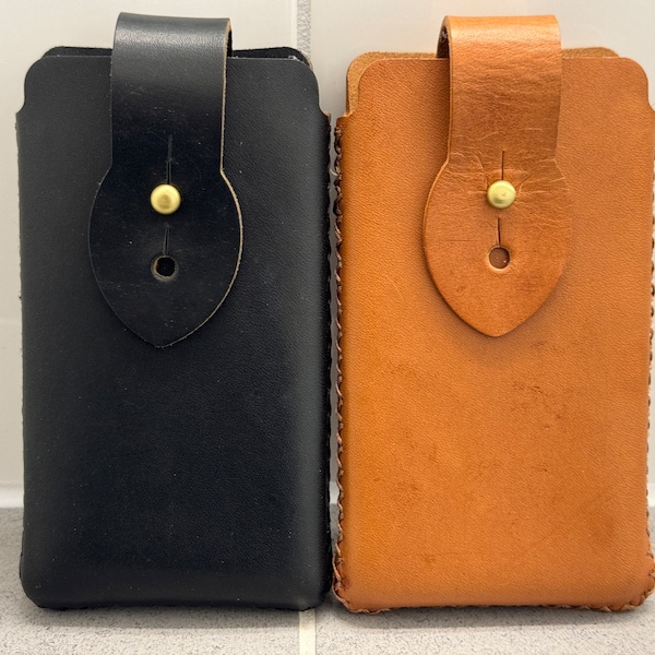 Personalized Genuine Leather Phone Case for Belt, Leather Sleeve for ...