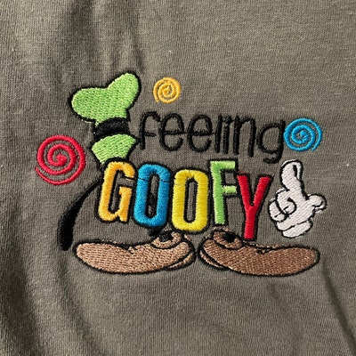 Goofy Inspired Machine Embroidery Design. 5 Sizes Feeling Goofy - Etsy