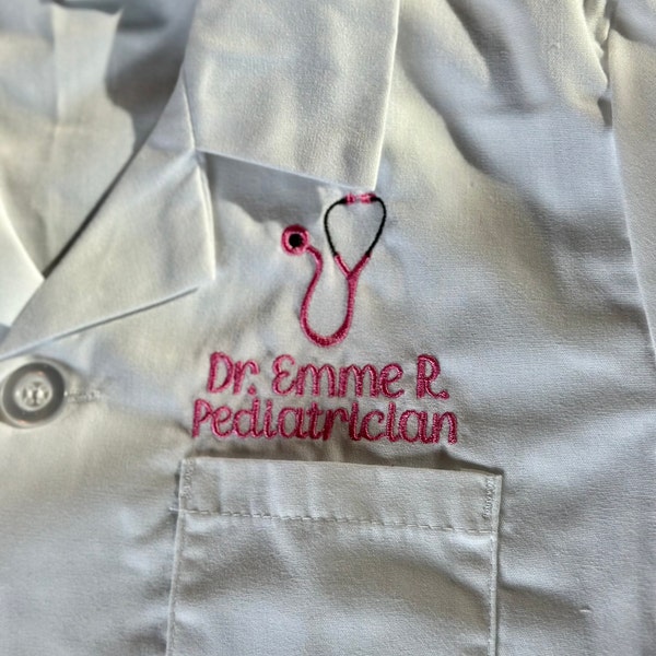 Embroidered Personalized Kids Lab Coat, Kids Doctors Coat, Embroidered ...