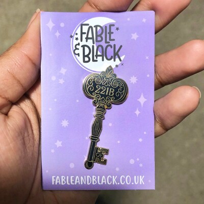 Sherlock Holmes Enamel Pin. 221b Baker Street Enamel Pin. Key Enamel ...