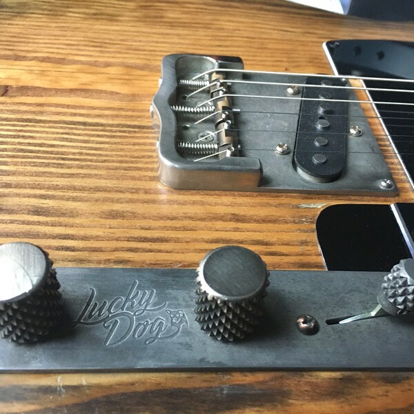 Silver Lucky Dog Engraved Logo Tele Telecaster Replacement Control ...