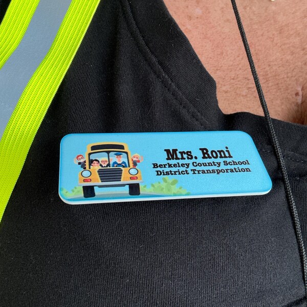 Bus Driver Magnetic Name Tag Badge - Etsy
