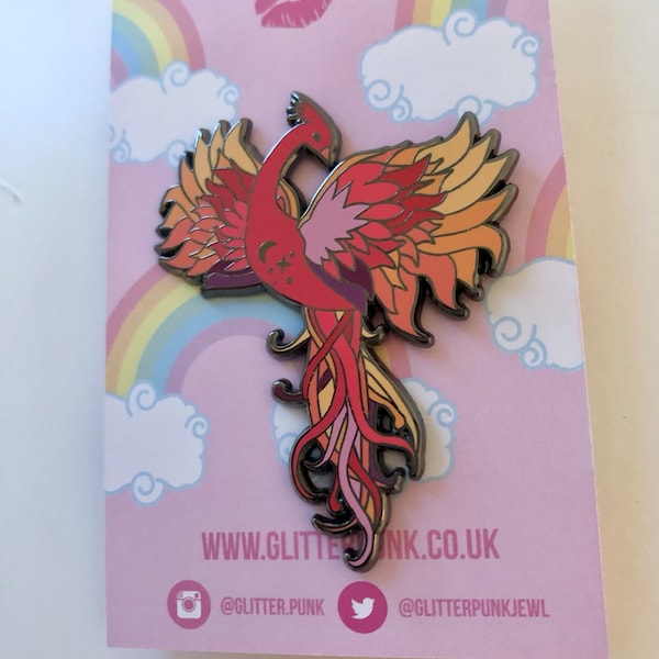 Phoenix Enamel Pin Phoenix Pin Magical Pin Magic Pin Mythological ...