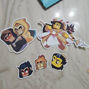Chibi Party MK and SWK Cardboard Cutout Sticker| 3 Inch Matted Sticker ...