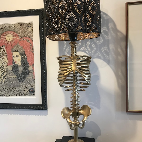 The Skeleton Table Lamp by the Blackened Teeth | Ribcage Lamp | Gothic ...