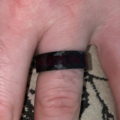 The Astronomer Nebula Ring, Mens Wedding Ring, Black Tungsten Outer ...