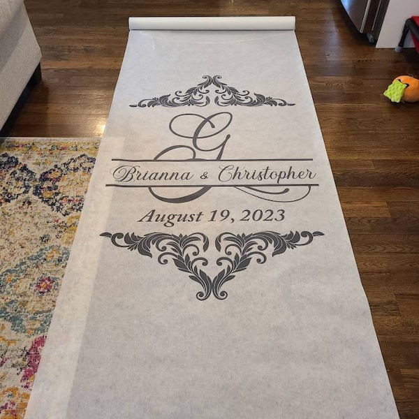 Custom Personalized Aisle Runner Wedding Aisle Runner MAE32/ENT Plain ...