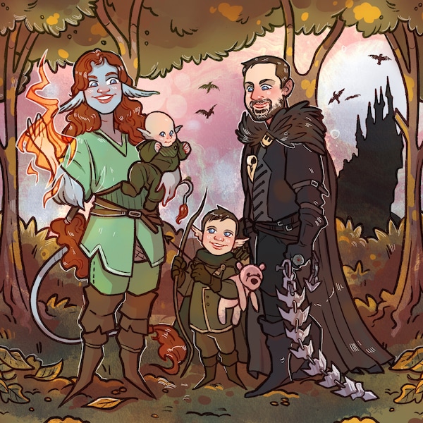 Custom Dnd Character Adventure Party Commission Art Fantasy Dungeons ...