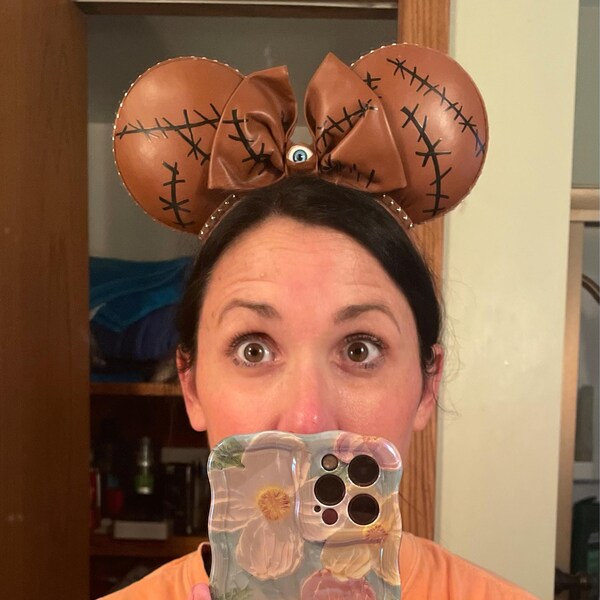 Lux Minnie Ears With Bow and Pearls - Etsy