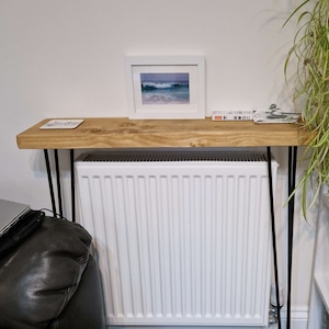 Rustic Console Table With Hairpin Legs, Rustic Hallway Table, Entryway ...