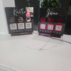 QR Code Display Sign Acrylic, 4 Codes, Quadruple Code Sign, SIZE 4.5x9 ...