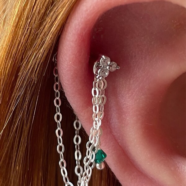 Hidden Helix, Helix Chain, Piercing Helix Chain, Cartilage Chain for ...