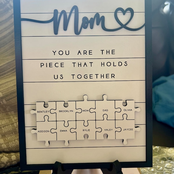 Custom Mothers Day Puzzle Sign | Mom You Are the Piece That Holds Us ...