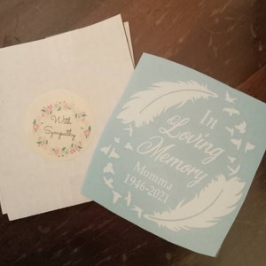 In Loving Memory Vinyl Decal, Customized Name and Date Sticker, Tribute ...
