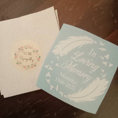 In Loving Memory Vinyl Decal, Customized Name and Date Sticker, Tribute ...