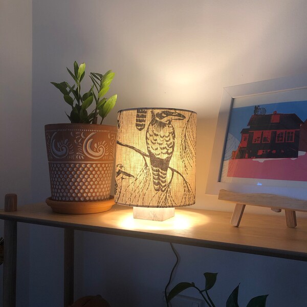 Australian Native Kookaburra Lampshade - Hand Screen Printed Ink and ...