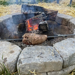 The Cowboy Spike Vertical BBQ Skewer, Threaded Stainless Steel Plate ...